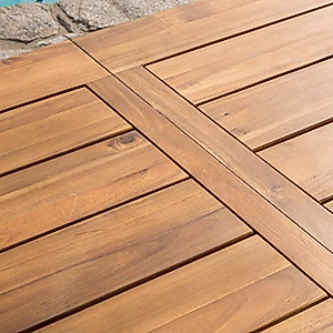 Christopher Knight Home Countryside Inn Acacia Wood Dining Set, 3-Pcs Set, Teak Finish