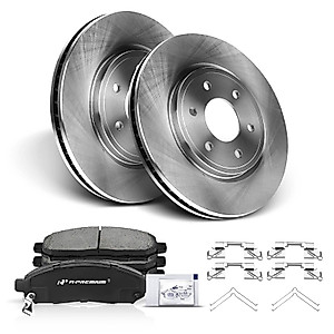 A-Premium 11.65 inch (296mm) Front Vented Disc Brake Rotors + Ceramic Pads Kit Compatible with Select Nissan and Suzuki Models - Frontier 2005-2019, Pathfinder 2005-2012, Xterra 05-15, Equator 09-12
