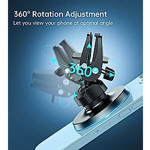 Magnetic Car Mount Phone Holder - Mag Safe Air Vent Phone Mount for Car Compatible with iPhone 14 13 12 Pro Max Mini Plus, Mag Safe Case, 360° Adjustable Mag Safe Car Mount Phone Holder for All Phone