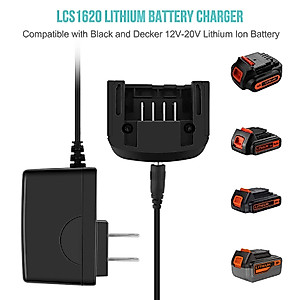 ADVTRONICS 20V MAX LCS1620 Replacement Charger Compatible with Black Decker 16V 20V Lithium Ion Battery LBXR20 LBXR20-OPE LB20 LBX20 LBX4020 LB2X4020 LBXR2020-OPE LBXR16