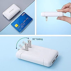 USB Charger Plug, Excgood Ultra Compact USB Wall Charger Foldable Wall Plug Compatible with Home Camera, iPhone 13 Pro Max/12/11/Xr/Xs/X, Galaxy S10/9/8, Pixel and More Smartphone, 3-Pack,White