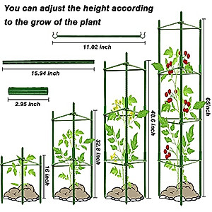 Legigo 4ft 4-Pack Tomato Cage for Garden Plant Support- Up to 48inch Garden Stakes Tomato Cage, Tomato Trellis for Potted Plants, Tomato Cages Plant Stakes for Climbing Vegetables Plants Flowers