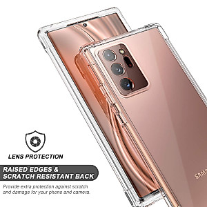 SURITCH Clear Case for Samsung Galaxy Note 20 Ultra (Only) 6.9-inch, [Built-in Screen Protector] Full Body Protection Bumper Shockproof Rugged Protective Phone Cover for 20 Ultra -(Clear)