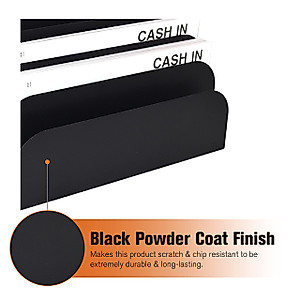 STEELMASTER by BankSuppliesâ€¯Steel Cashier Pad Rack | 8 Slot File & Desk Organizer | Paper Organizer | Black Powder Coat Finish | Scratch & Chip-Resistantâ€¯| Forms, Applications, Deposit Slips & Checks