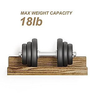 YGEOMER Floating Shelves Wall Mounted Set of 4, 16 Inch Wood Wall Shelves for Bedroom, Living Room, Bathroom, Kitchen, or Office, 4 Different Sizes