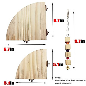 KYHSOM 2 Pack Bird Perch Platform, Wood Perch Bird Platform Parrot Stand Playground Cage Accessories for Small Animals Parrot Parakeet Conure Cockatiel Budgie Gerbil Rat Mouse Chinchilla