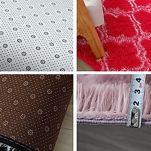 Reyox Fluffy Soft Geometric Area Rug, Plush Shaggy Carpet for for Living Room Bedroom Home Décor Tie Dye Navy Blue 6.6 x 8.2 Feet