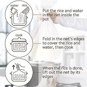 Rice Net Sushi Rice Cooking Net Rice Cooker Polyester Napkin Reusable Made in Japan (L Size (40"x40"))