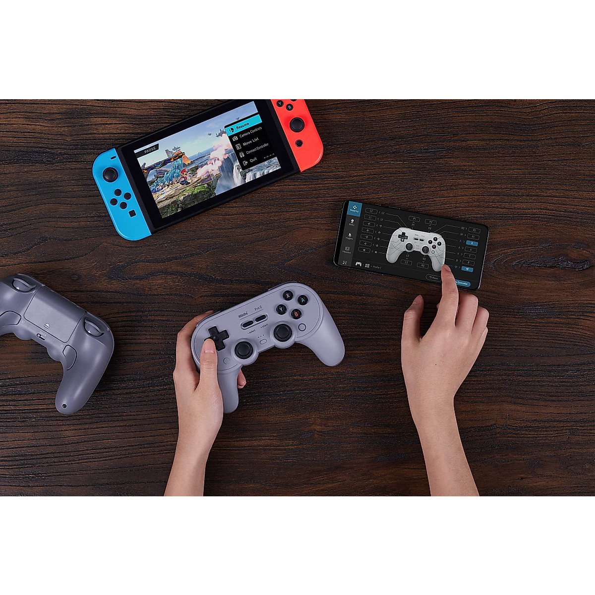 8BitDo Pro 2 Bluetooth Controller for Switch, PC, Android, Steam Deck, Gaming Controller for iPhone, iPad, macOS and Apple TV (Gray Edition)