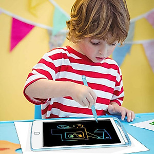 ScriMemo LCD Writing Tablet,10-Inch Drawing Tablets Kids Doodle Board Colorful Sketch Pad Reusable Magnetic Drawing Board Gifts for Kids and Adults at Home, School and Office (Black)