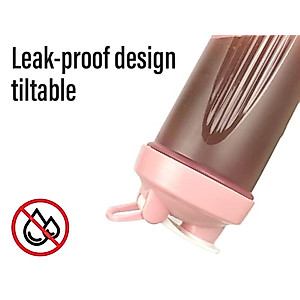 Litex Classic Shaker Bottle, great for protein shakes and pre-workout, shaker set with stirrer - BPA free - 20 oz(pink)
