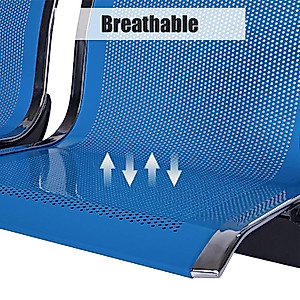 kinbor Reception Bench Seating Airport Chairs Waiting Area Bench Seating with Arms for Office, Bank, Hospital, School, Barbershop