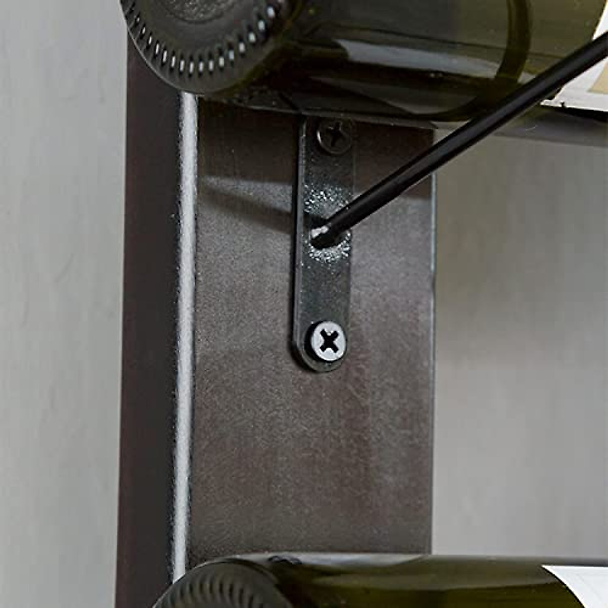 CBYJK Wall Mounted Wine Rack Wooden, Rustic Barrel Stave Wine Rack, Wooden Wine Bottle Holder Rack, Wood Wine Shelf, Imported Pine Wood and Metal - 6 Bottles 40x7.6inch