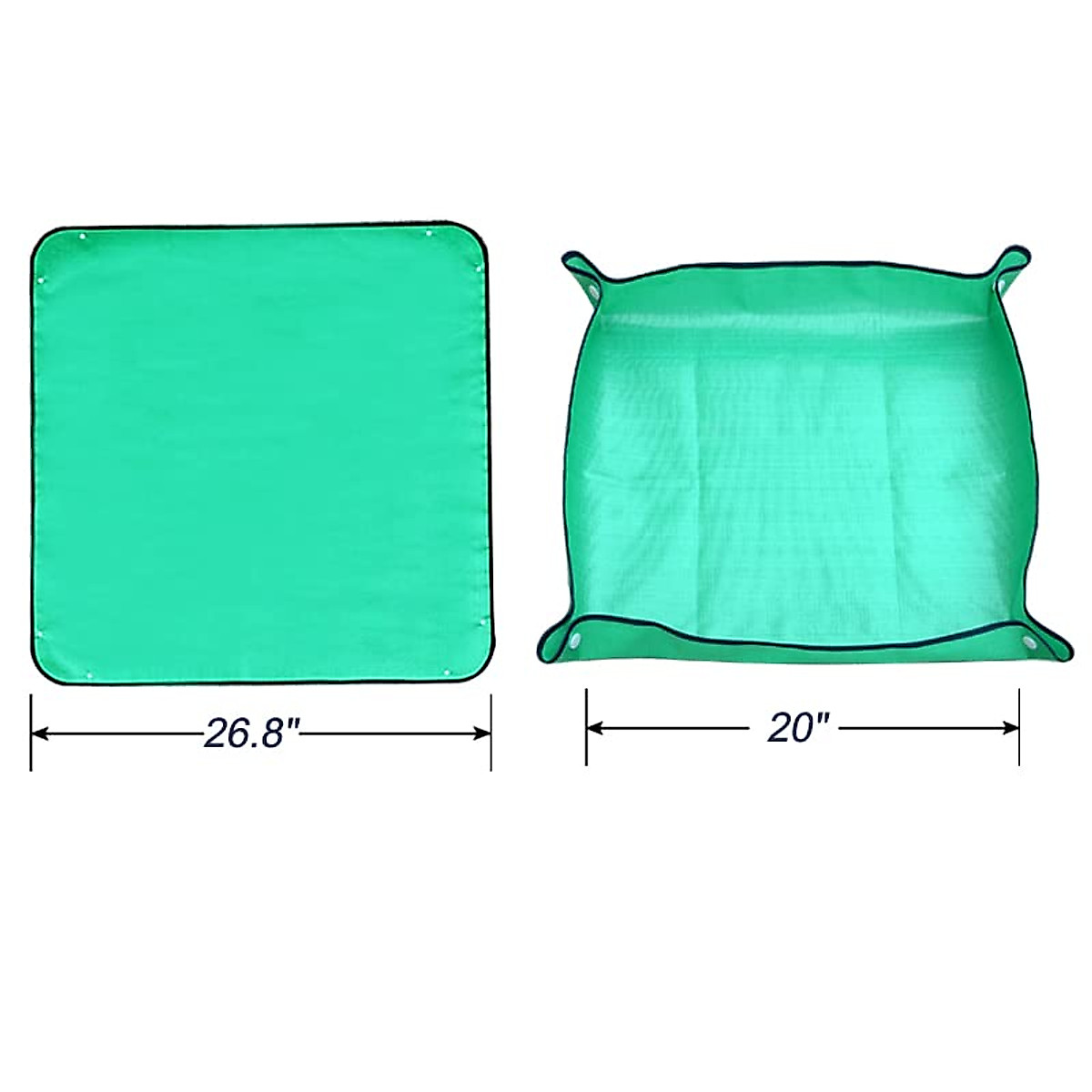 SisBroo Waterproof Plant Repotting Mat Indoor Gardening Mat, Foldable Indoor Plants Succulent Potting Mat Indoor Plant Mat Portable Garden Mat-26.8" x 26.8"(Green)