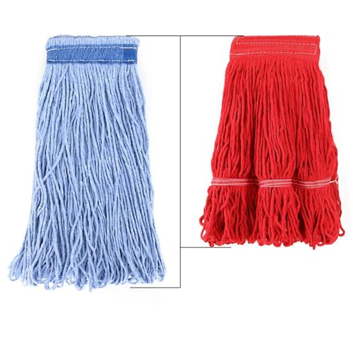 24 oz Loop-End Cotton Mop Head, Heavy Duty Mop Refills, 6 Inch Headband, Mop Head Replacement for Home, Industrial and Commercial Use (Blue)