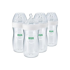NUK Simply Natural Bottle with SafeTemp, Neutral, 9 Oz, 4 Count