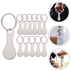 STOBOK Stainless Steel Key Ring Shopping Trolley Tokens 12pcs Metal Shopping Trolley Tokens Portable Shopping Cart Coin Key Rings Decor Silver