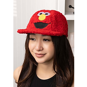 Fun Costumes Sesame Street Fuzzy Elmo Baseball Cap | One Size Fits Most Elmo Hats | Character Hat ST Red
