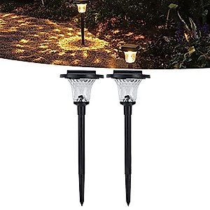 Pathway Lamp, IP65 Waterproof Dual Modes Solar Lawn Light Convenient Efficient Ground Stake Glass for Sidewalk