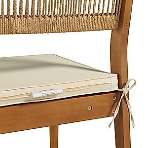 Alaterre Furniture Patio Dining Chairs - Set of 2 Weather-Resistant Stackable Outdoor Chairs with Fade-Proof Cushions - for Deck, Porch, or Sunroom