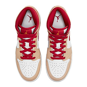 Jordan Youth Air 1 Mid GS 554725 201 Beige/Red - Size 5Y