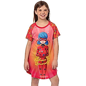 INTIMO Miraculous: Tales of Ladybug & Cat Noir Girls' Nightgown Sleep Pajama Shirt (4/5)