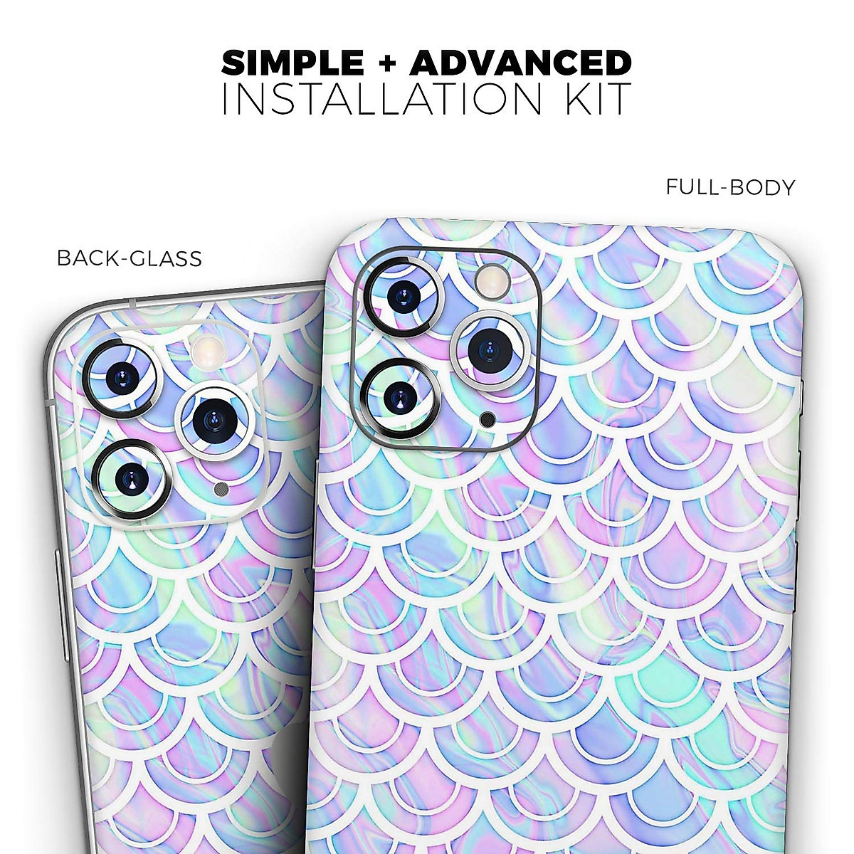 Design Skinz Iridescent Dahlia v9 - DesignSkinz Protective Vinyl Decal Wrap Skin Cover Compatible with The Apple iPhone 12 Pro (Full-Body, Screen Trim & Back Glass Skin)