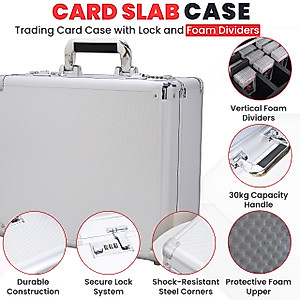 VALUN 120+ 3 ROW Graded Card Storage Box; Durable Sports, PSA and Pokemon Storage Box - Organizer Slab for Your Collection - For Baseball, Football, TCG, MTG Cards - Top Loader Design