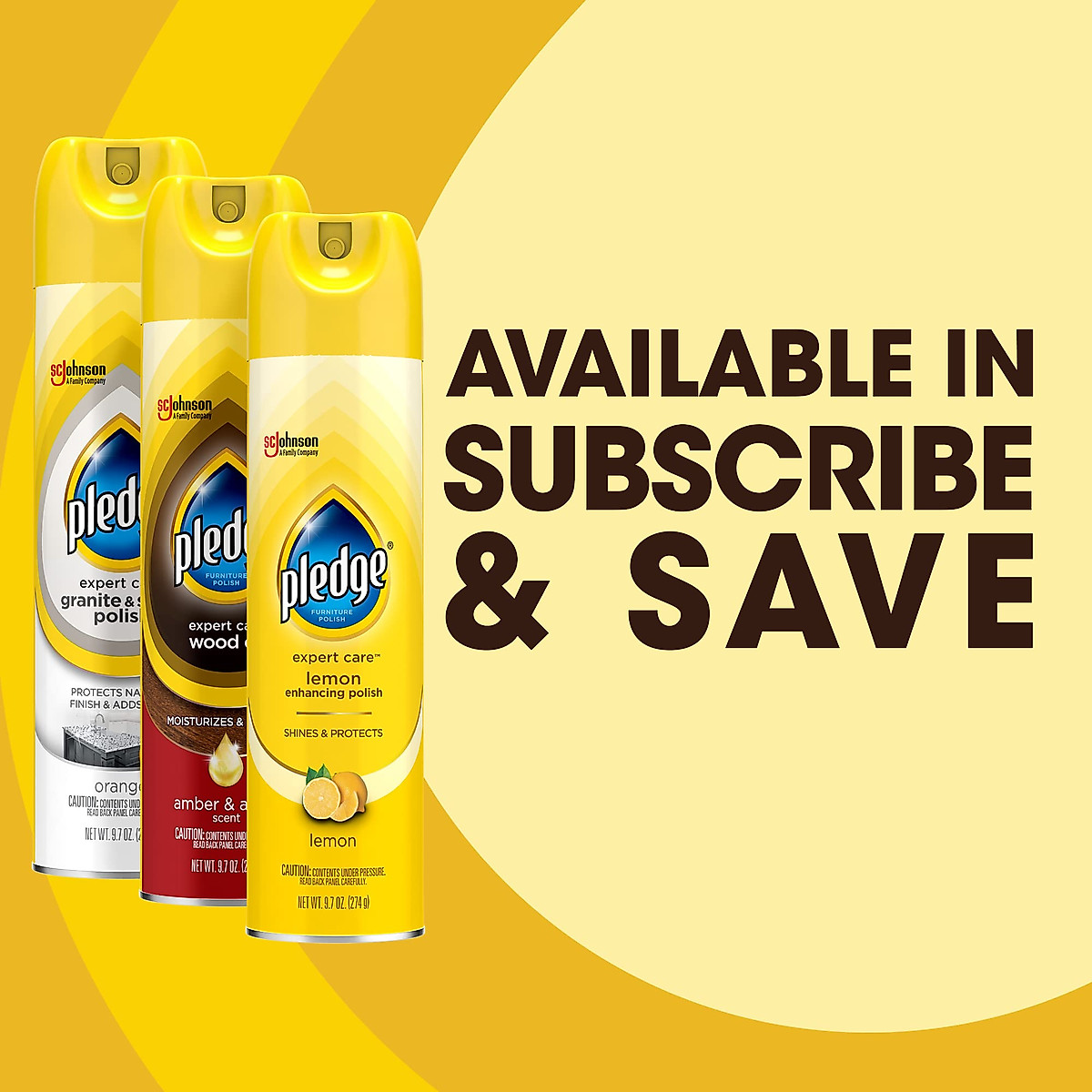 Pledge Beautify It Lemon Enhancing Polish Spray - Removes Dust and Fingerprints. Provides Protective, Glossy Coating (1 Aerosol Spray), 9.7 oz, Packaging May Vary