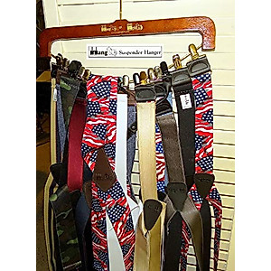 Hold-Ups Patented Hang-up Hardwood Suspender Hanger and Closet Organizer for Suspenders