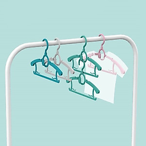 Adjustable Baby Hangers, Plastic Non-Slip Stackable Baby Hanger, Durable & Great as Newborn Kid Child Children Toddler or Infant Clothes Racks for Nursery Closet Wardrobe Pack of 20 (Mint Blue)