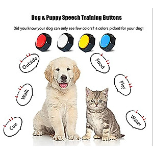 RIBOSY Set of 4, Dog Speech Training Buzzers, Recordable Buttons - Train Your Dog to Voice What They Need