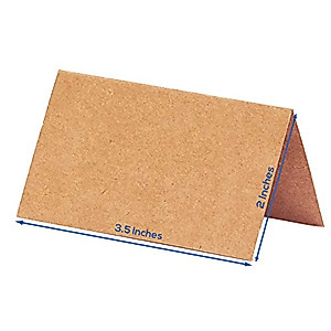 Place Cards for Weddings, 100-Count Kraft Table Name Cards, Blank Rustic Tent Cards, Seating Placecards for Dinner Parties, Banquets, Events