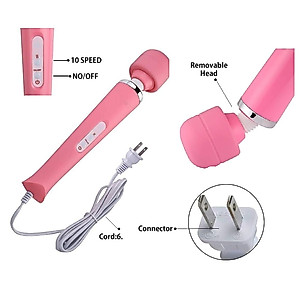 Finever Power Massagers Tool Electric Foot Neck Back Hand Leg Arm Shoulder Massage Aches Sports Recovery for Women (Pink Big and Pocket Massager)