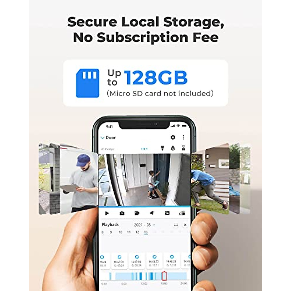 REOLINK Solar WiFi Camera Security Outdoor, 100% Wire-Free, No Hub Needed, 1080p, 2-Way Talk, Night Vision, PIR Motion Detection, Works with Alexa, Argus Eco with Solar Panel