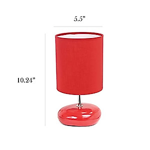 Simple Designs LT2005-RED-2PK Stonies Small Stone Look Lamp 2 Pack Set, Red