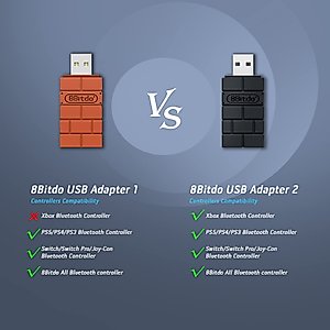 Nargos 8BitDo Zero 2 Mini Game Controller and 8BitDo Wireless Adapter 2