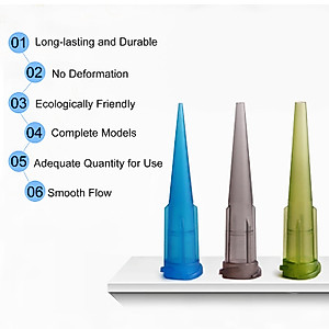 Utoolmart 120 Pcs 14Ga Plastic Tapered Pinhead Blunt Tip Liquid Glue Dispenser Needles Luer Syringe Needle Tip Dispensing Precision Fill Needle for Oil Lab DIY Applicator