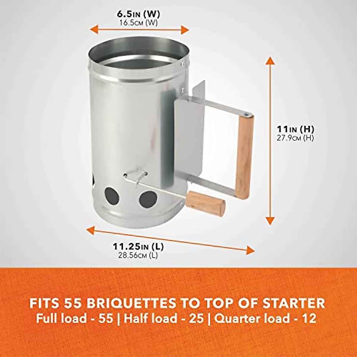 Modern Leisure® Basics Easy-Release Charcoal Starter, Steel 2 Pack