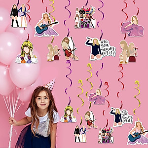 32PCS Singer Party Decorations Hanging Swirls Popular Singer Birthday Party Hanging Swirls Sets Singer Fans Music Party Decorations (32PCS)