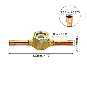 PATIKIL Sight Glass, 3/8 x 3/8 Sweat Universal Liquid Moisture Indicator Soldering for Air Conditioning HVAC Refrigeration