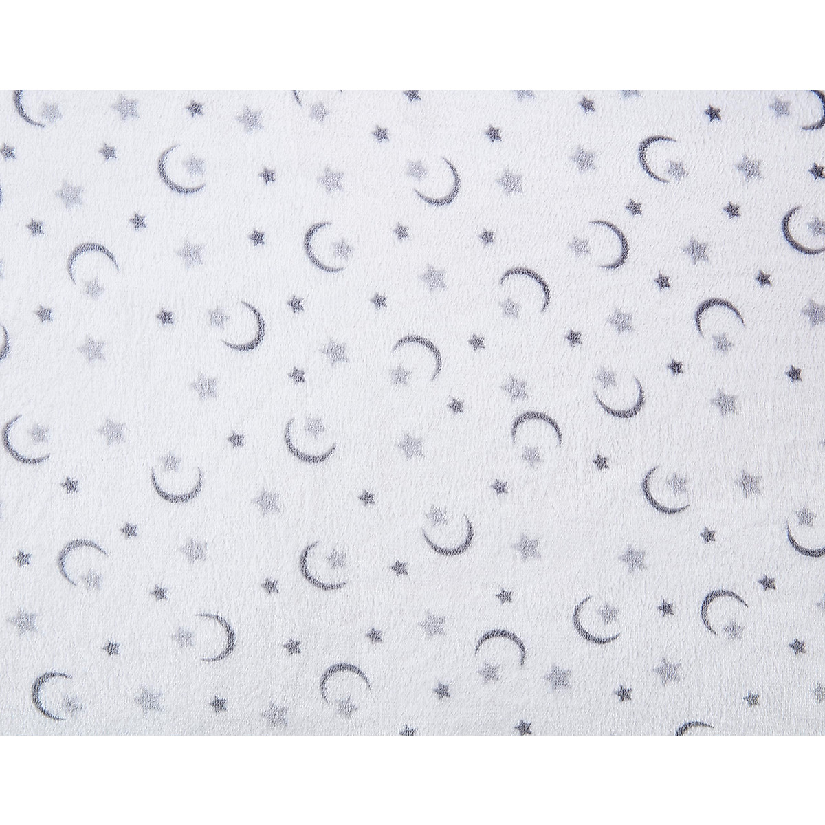 Cozy Fleece Microplush Super Soft Fitted Crib Sheets (Set of 2), Grey/White with Moon & Stars (93CK2FNLFLCP01028x52)