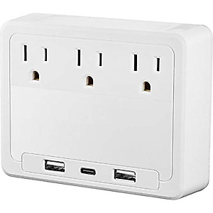 Insignias 3-Outlet3-USB Surge Protector - White