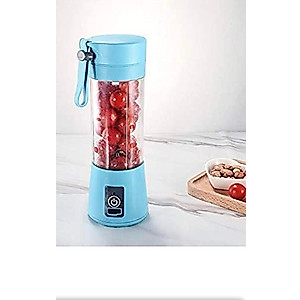 USB Portable Blender Juicer Cup, 3CPRECIOUS Fruit Juice mixer, Mini Portable Rechargeable Battery/Juicing Blender Mixer, 380ml (Blue)