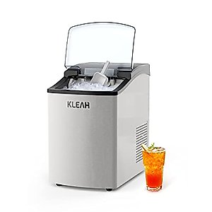 Nugget Ice Maker Countertop, 40lbs/Day, Pebble Ice Maker Machine with Ice Scoop and Basket, Self-Cleaning, Auto Water Refill, Touch Button, Ice Coffee and Cocktails for Indoor/Outdoor