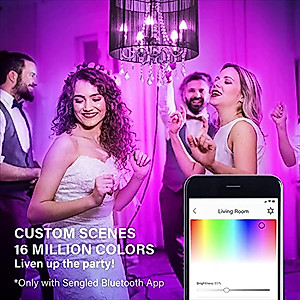 Sengled Alexa Light Bulb, Candelabra Light Bulbs Color Changing, Candelabra LED Light Bulbs 450 LM 45W Equivalent RGBW, E12 LED Bulb, Smart Bulbs That Work with Alexa Only, No Hub Request, 2 Pack