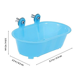 POPETPOP Bird Bath for Caged Birds-Bird Bath with Mirror,Small Bird Bath for Cage,Bathing Tub Parrot Paddling Pool Bird Bath Tub with Bottom Mirror