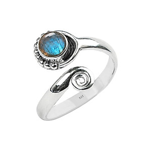 Labradorite Stone Toe Ring 925 Sterling Silver Ring Feet Body Jewellery Handame Toe Ring Gemstone Adjustable Toering For Girls Women Gift Jewellery Labradorite Stone Ring Midi Ring