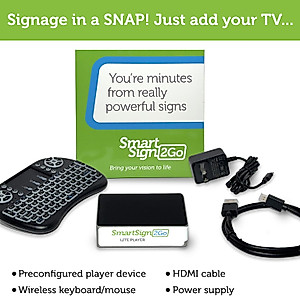 SmartSign2go Lite Digital Signage UltraHD 4k Media Player with Easy-to-Use Cloud-Based Software (Includes 2-Week Free Software Trial)
