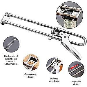 Safe Cut Can Opener Handheld Smooth Edge Manual and Master Opener Adjustable Stainless Jar Bottle Opener Manual Kitchen Accessories